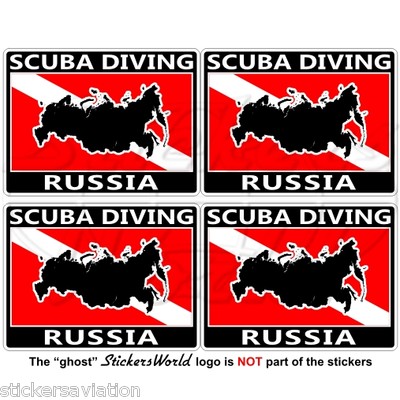 RUSSIA SCUBA DIVING Immersione Subacquea Mappa 50mm Adesivi ...