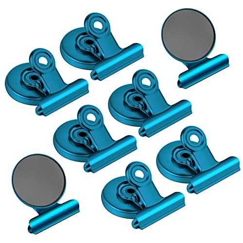 8Pack Magnet Clips, Strong Fridge Magnets Clips, Heavy Duty 8 Pack Blue ...
