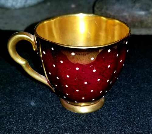 Carlton Ware Demitasse Cup Rouge Royale Gold encrusted Quatre foil 2.25 ...