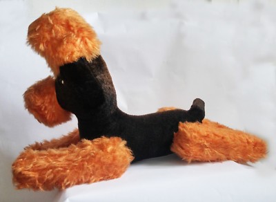 Vintage large Snobby Poodle dog toy, 50 cm 20", woven mohair, bi-color ...