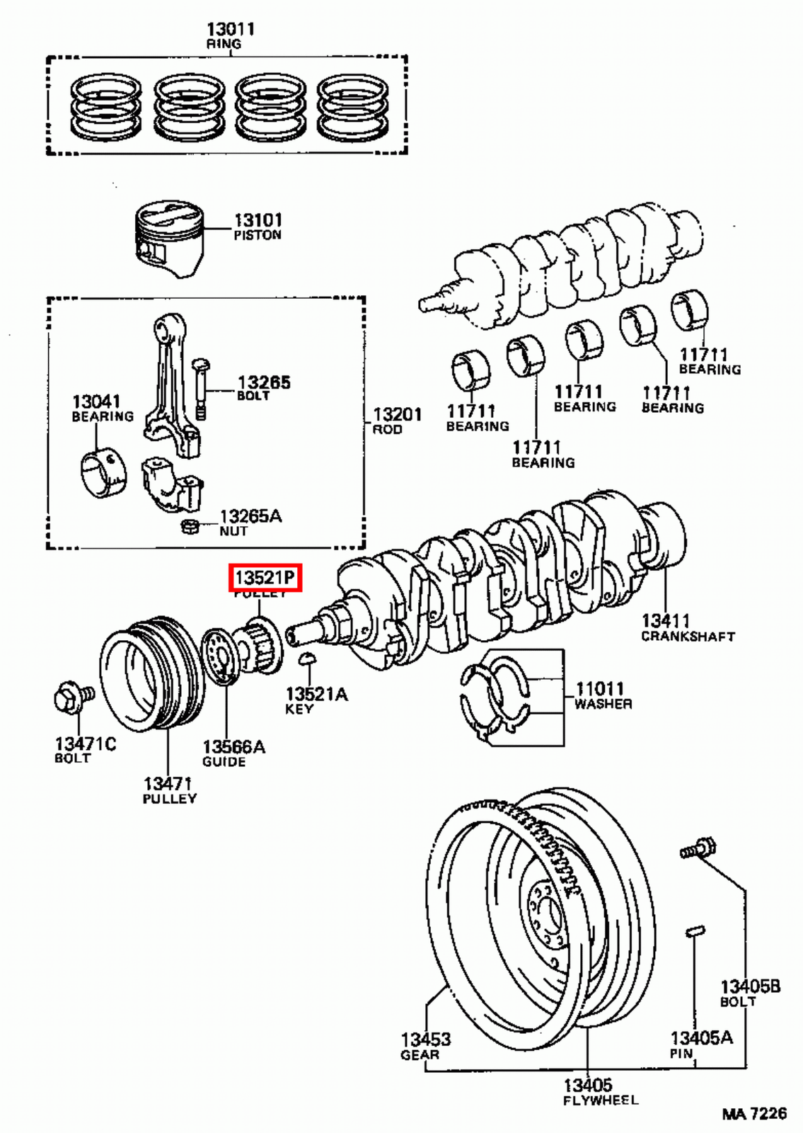 Genuine MR2 AW11 4AG 4AGE 4AGZE Crankshaft Timing Gear Sprocket Pulley ...