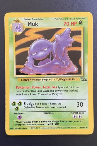 Pokémon TCG Muk Fossil 13 Holo Unlimited Holo Rare | eBay