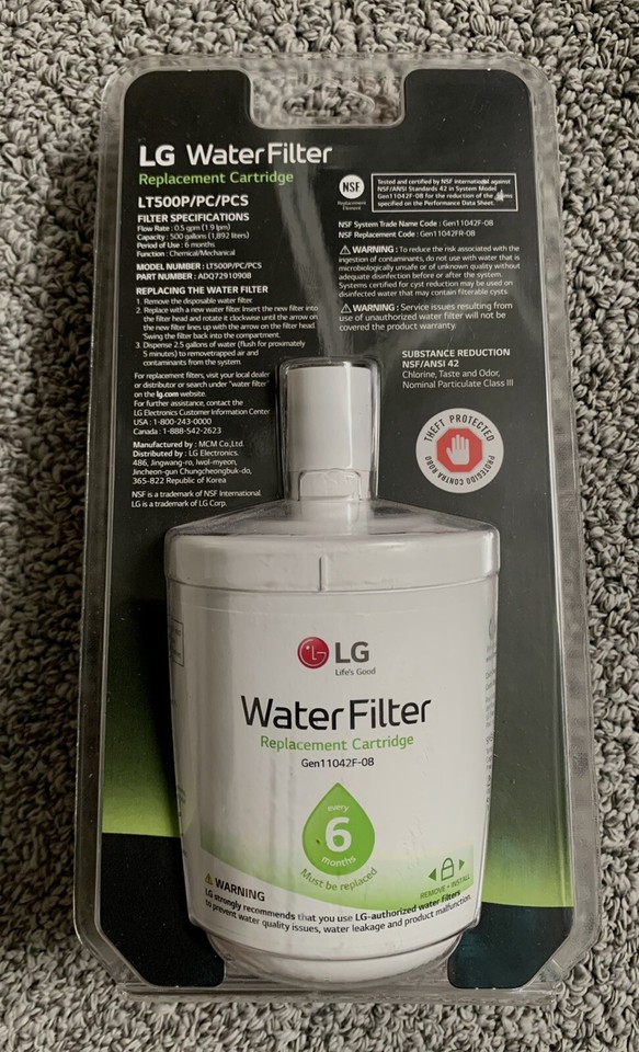 LG Genuine OEM Refrigerator Water Filter Replacement Cartridge - LT500P ...