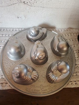 NORDIC WARE Sweet Tweets Easter Spring Chick 6 Cakes Heavyweight 12 ...