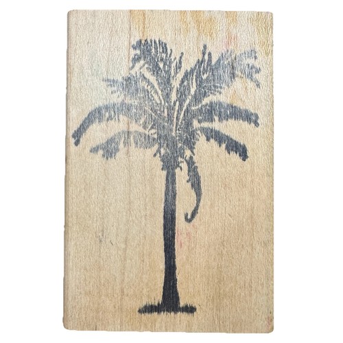 P.O. Box Rubber Stamps Palm Tree Wood Mount 2 7/8” Tall Vtg RARE | eBay
