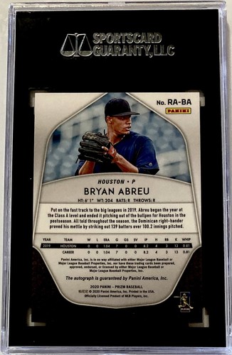 2020 Panini Prizm Bryan Abreu Rookie Autograph SGC 10 w/10 AUTO RC | eBay