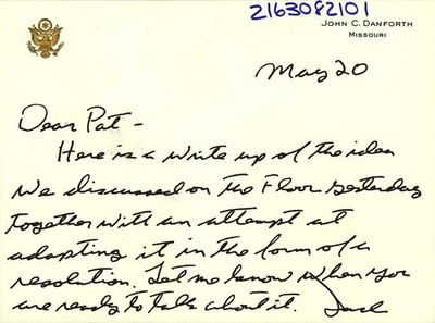 JOHN C. DANFORTH - AUTOGRAPH LETTER SIGNED 5/20 | eBay