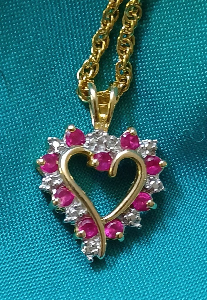 Sterling Silver - ROSS SIMONS Ruby & Diamond Heart Go… - Gem