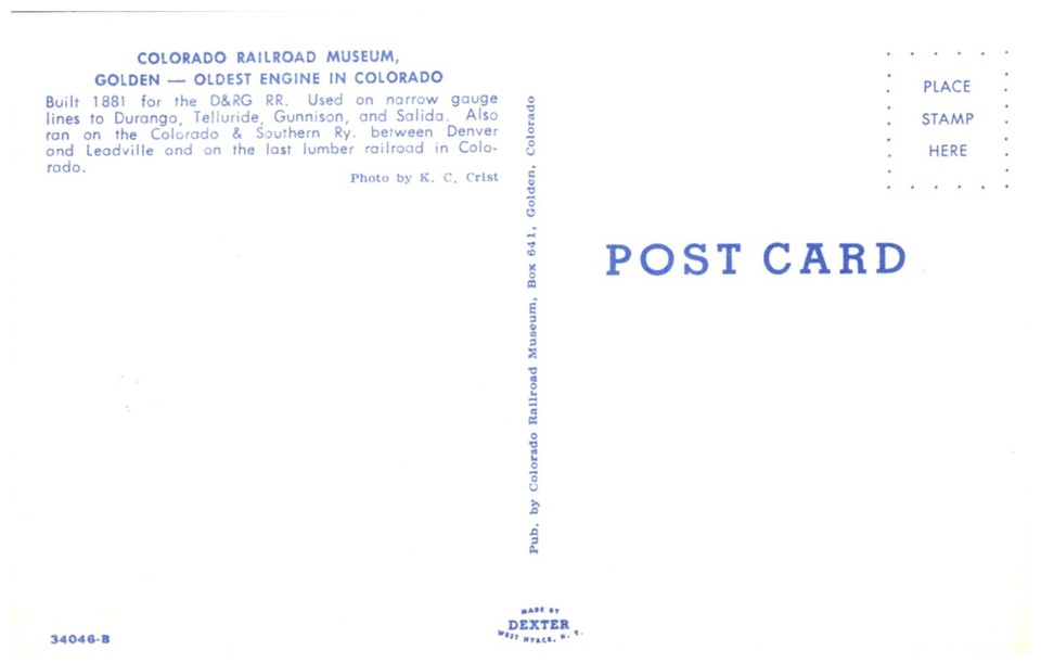 Railroad Train #346 built 1881 for D&RG Railroad at Colorado Railroad ...