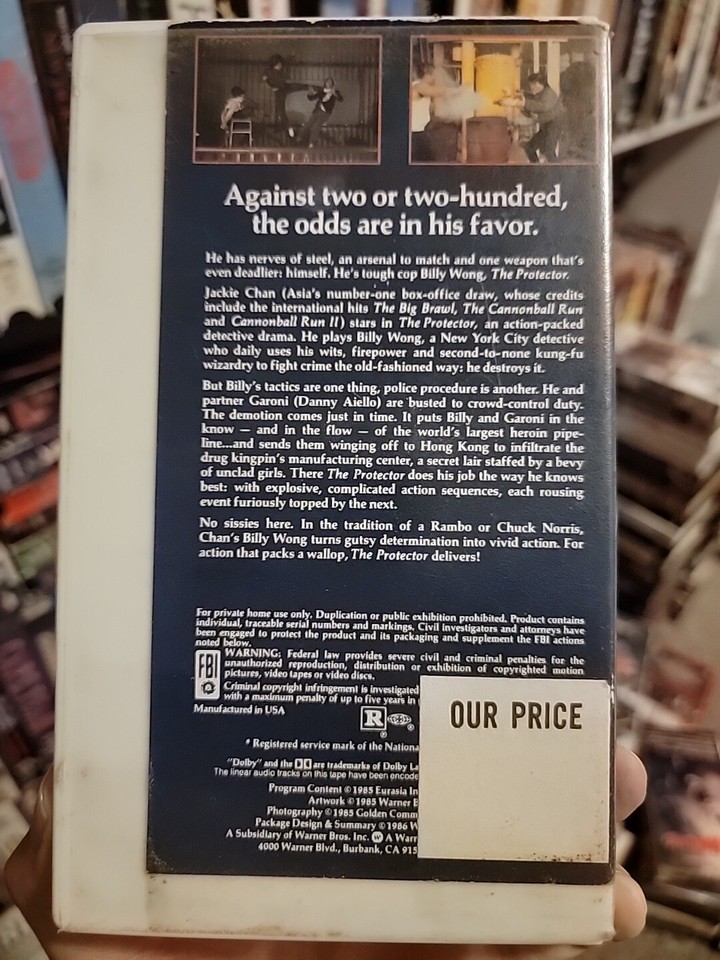 The Protector 1985 VHS Rare Hard To Find Original Release Plastic Case ...