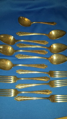 12 Vintage Silverware Cross W.R Keystone. A1 pieces 6 soup 1 Sugar 5 ...