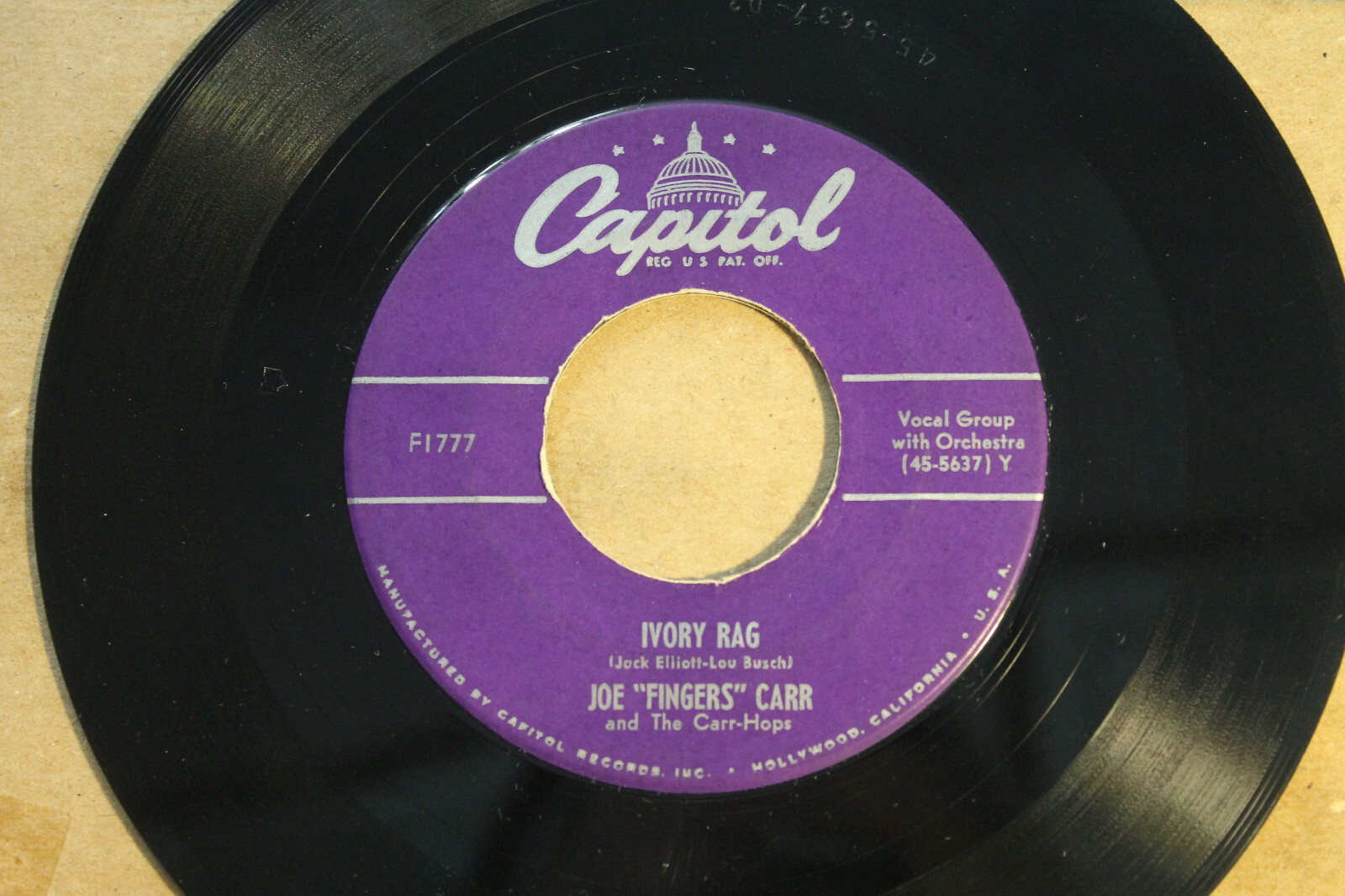 JOE "FINGER" CARR---IVORY RAG. (1951) | eBay