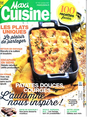 MAXI CUISINE MAGAZINE. N° 152. octobre 2021. 100 RECETTES FACILES. NEUF ...