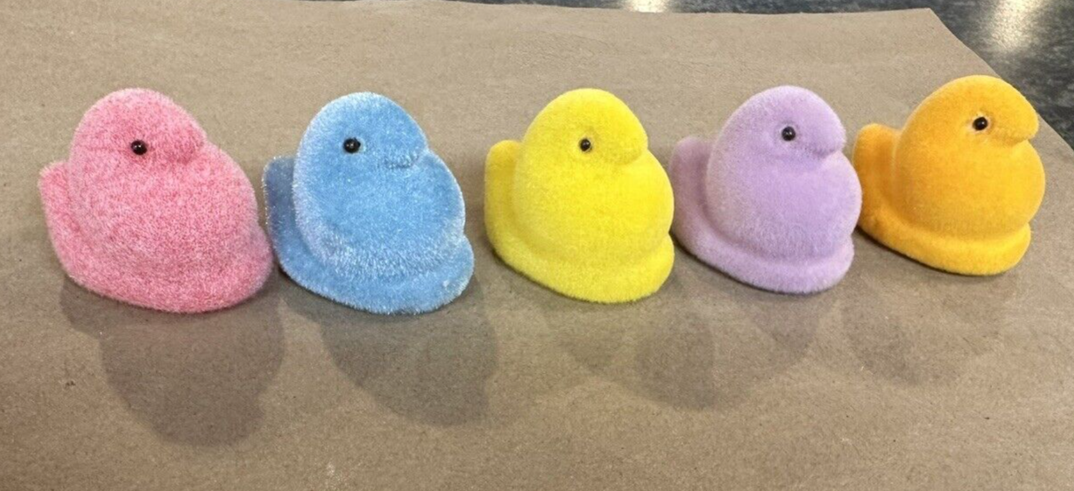 Peeps Flocked Chicks Set of 5 Resin Figures for sale online | eBay