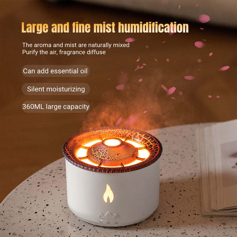 Volcano Aromatherapy Diffuser & Humidifier with Flame Effect | eBay