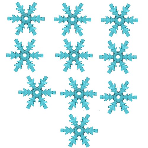 Lego 10 New Trans-Light Blue Rock 4 x 4 Crystal Ice Snowflake Pieces ...