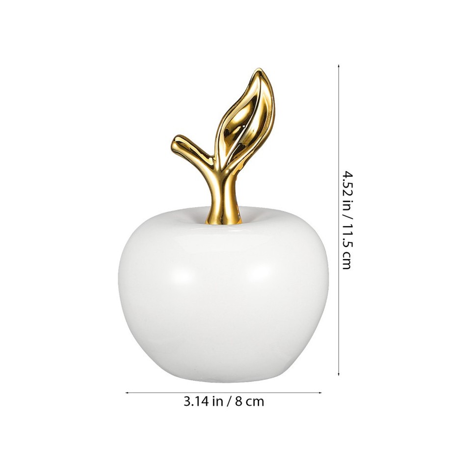 White Decorative Apple Shelf Decoration Artificial Fruit House Desktop ...