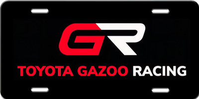 Toyota GAZOO RACING Logo on Black Vanity Metal Aluminum License Plate ...