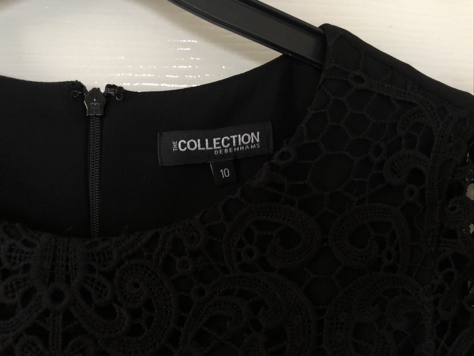 'THE COLLECTION DEBENHAMS' BLACK DRESS LACE DETAIL SIZE 10 | eBay