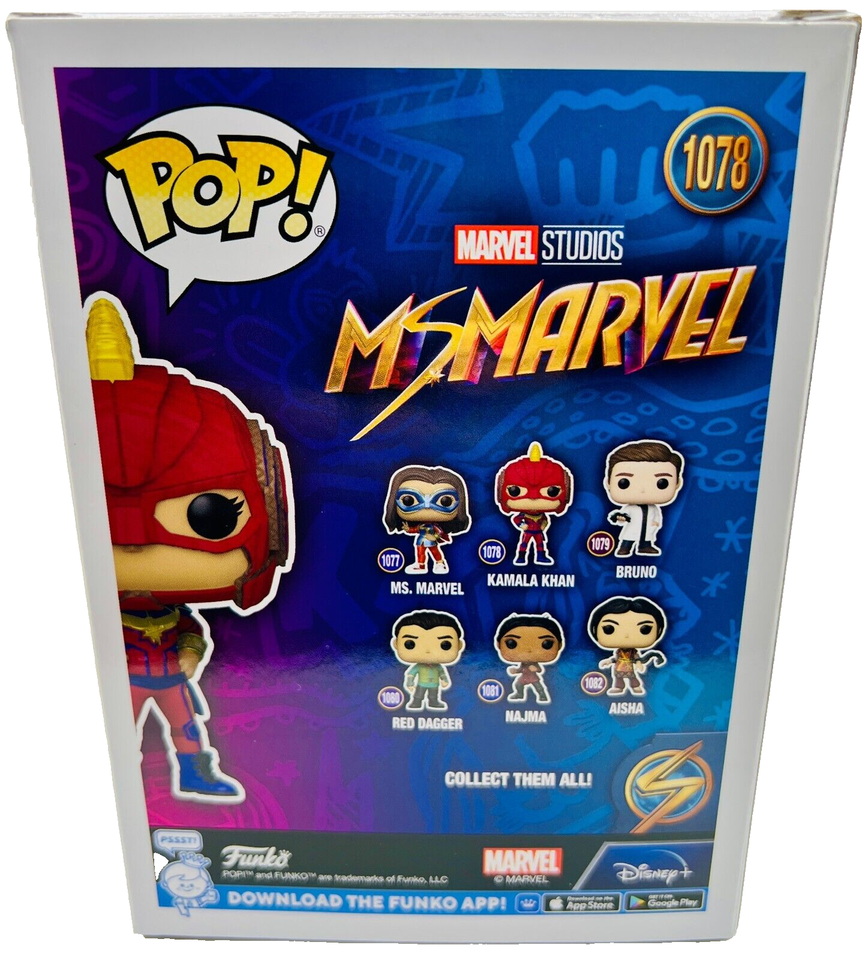 Iman Vellani Signed Kamala Khan Funko Pop #1078 Ms. Marvel Beckett ...