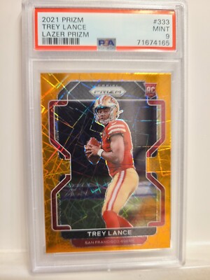 2021 Panini Prizm Trey Lance Orange Lazer Rookie #333 PSA 9 | eBay
