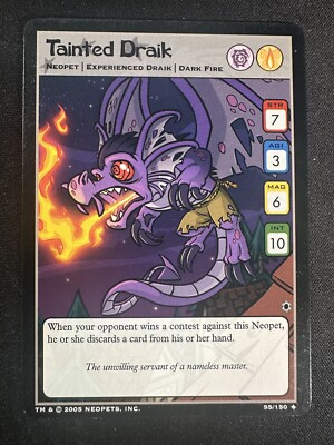Neopets Tainted Draik 95/150 Darkest Faerie Neopet Uncommon | eBay