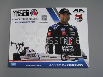 ANTRON BROWN 2020 MATCO TOOLS YOP FUEL DRAGSTER 8.5X11 NHRA DRAG RACING ...