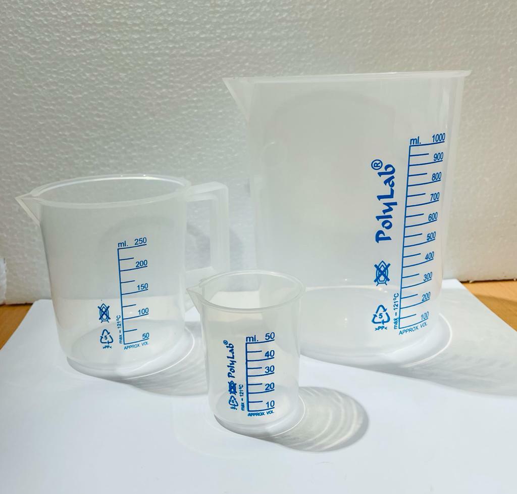 Plastic Beakers Blue Printed Graduation Autoclavable 7 sizes - 1 pc ...