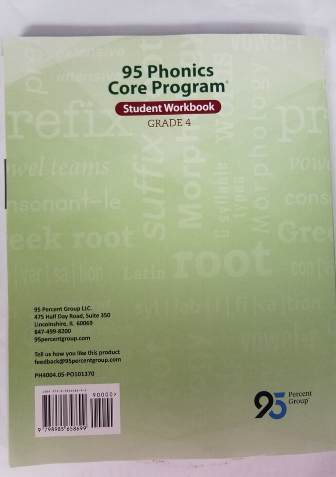 95 Phonics Core Program Word Study Grade 4 Student Workbook | eBay