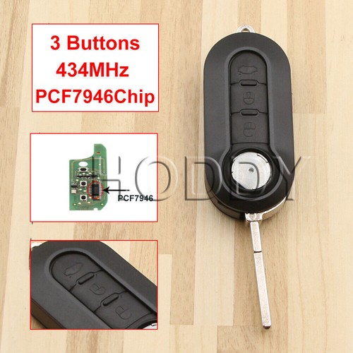 For Fiat 500 Grande Punto Doblo remote control 3 button Key 434Mhz ...