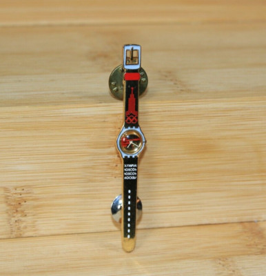 Swatch watch hat or lapel pin for 1980 Moscow Olympics dated 1992 | eBay