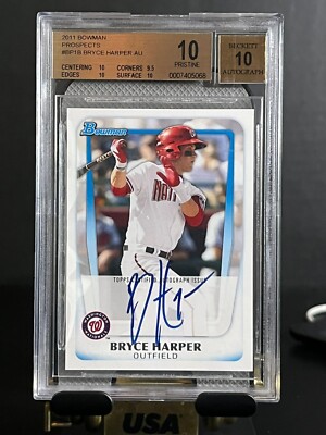 2011 Bowman Prospects #BCP1 Bryce Harper Auto Bgs 10 Auto 10 | eBay