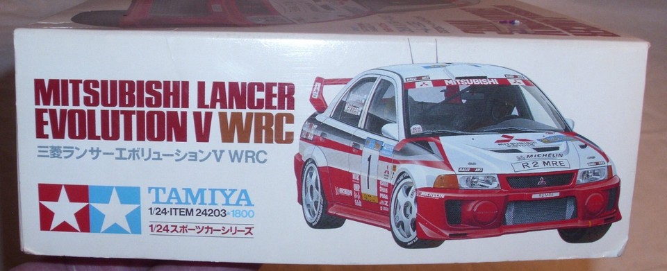 TAMIYA MITSUBISHI LANCER EVOLUTION V/WRC CAR MODEL KIT 1:24 BOXED 24203 ...