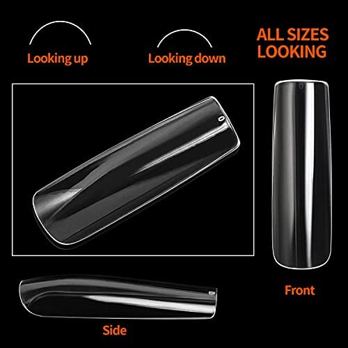 Full Cover Nail Tips Square Nails Tips 120 PCS No C Curve FULL SQUARE 120PCS | eBay