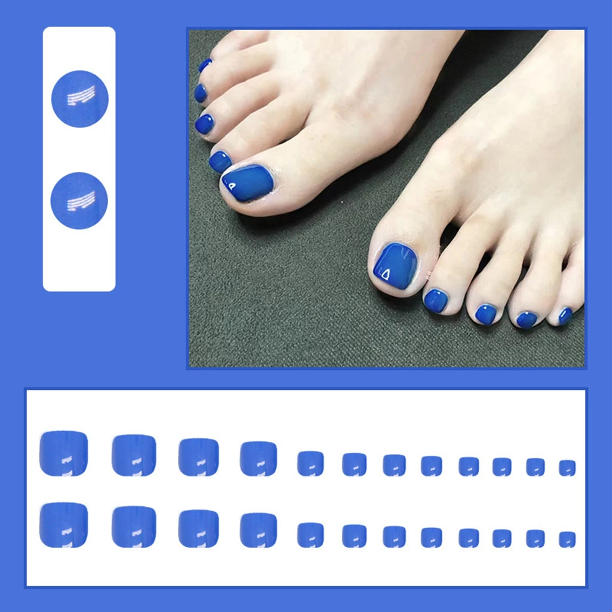 Royal Blue Toe Nail Art