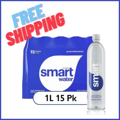 SmartWater Vapor Distilled Premium Purified Water Bottle 1 L., 15 pk ...