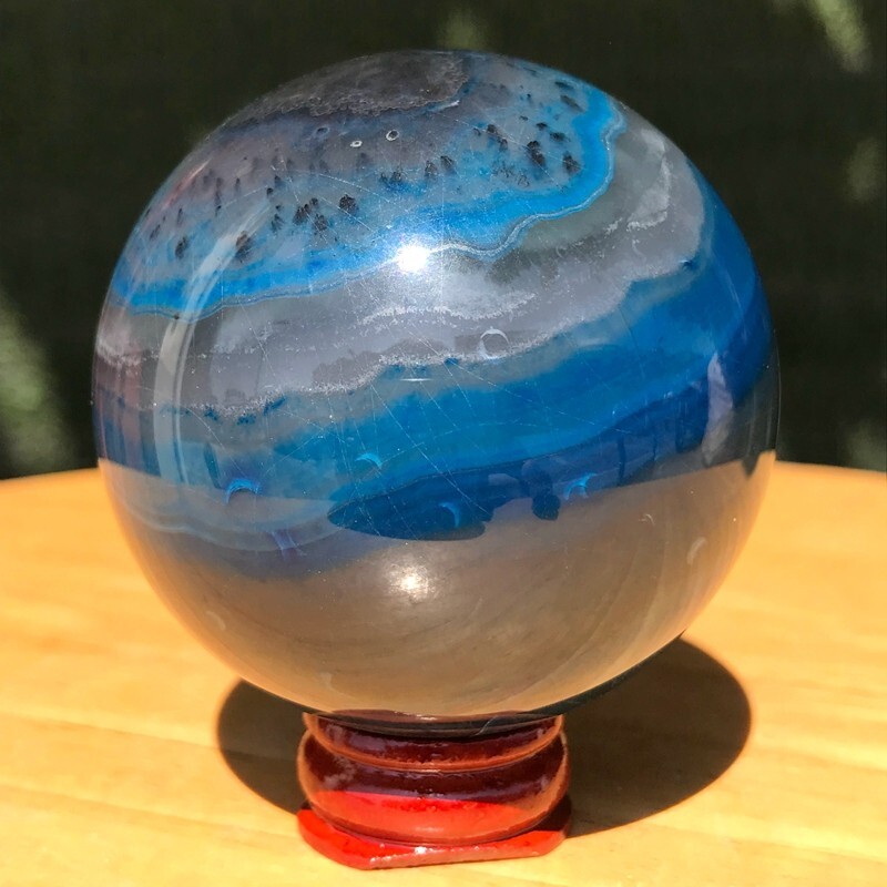 280G Rare Blue Agate Geode Bsll Quartz Crystal Sphere Mineral Specimen ...