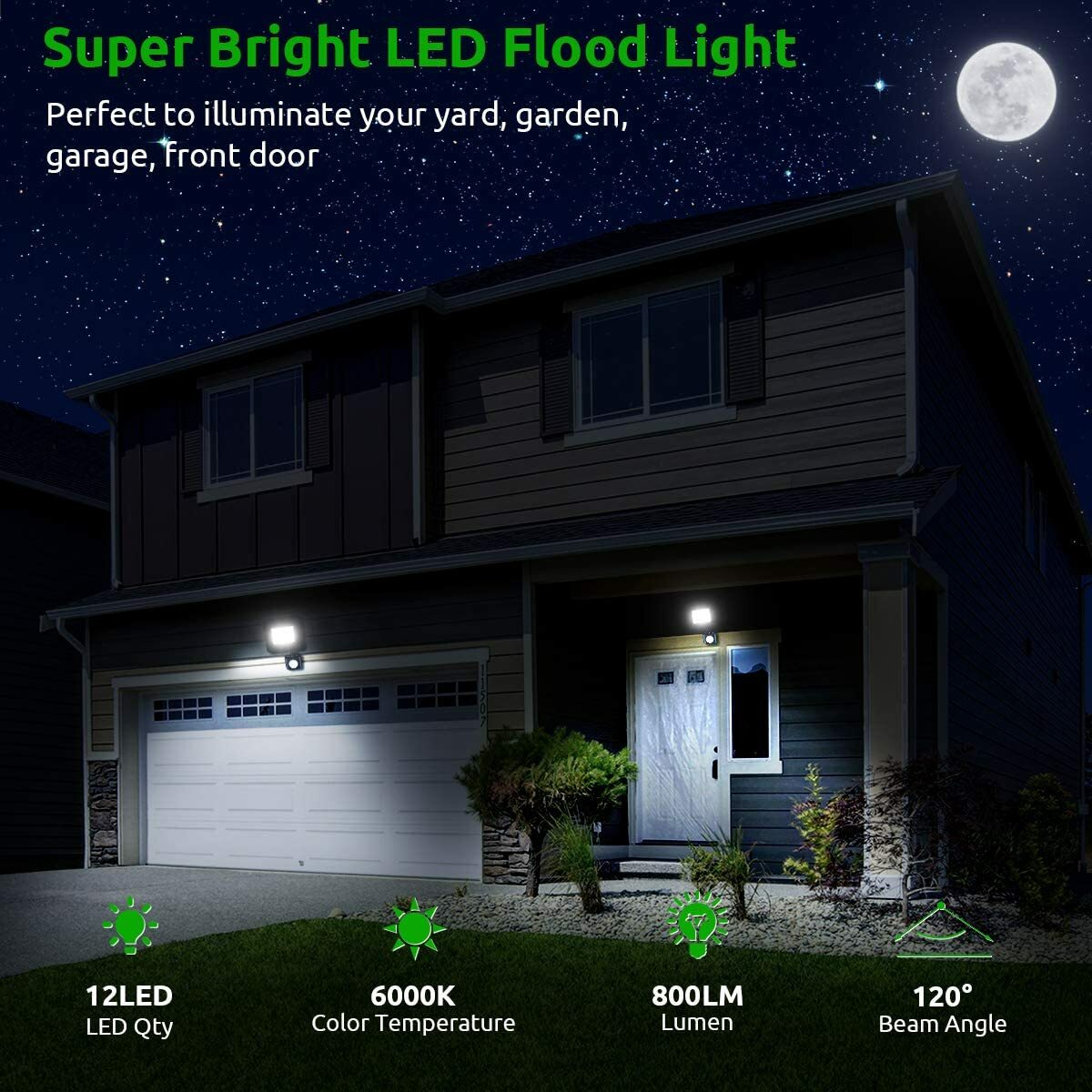LED Floodlight PIR Sensor Motion 10-100W Outdoor Security Flood Lamp ...
