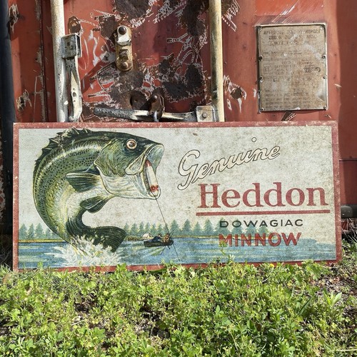 36in Heddon Fishing Lures Vintage Style Repop Sign | eBay