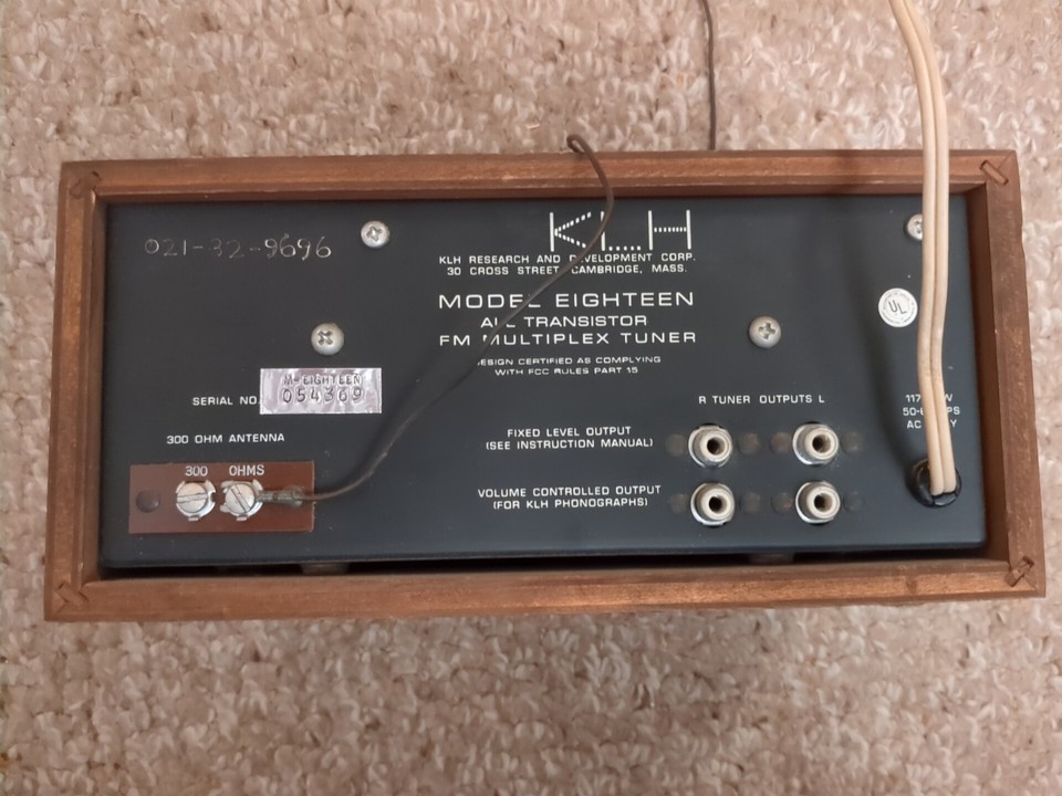 KLH Model Eighteen / 18 All Transistor FM Multiplex Tuner Tested ...