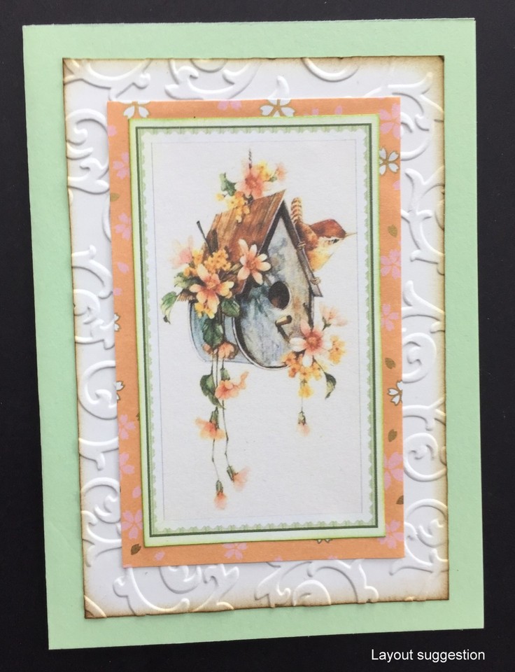 BIRD HOUSES CARD TOPPERS X 6 + 6 SENTIMENTS Birthday Thanks Sympathy ...