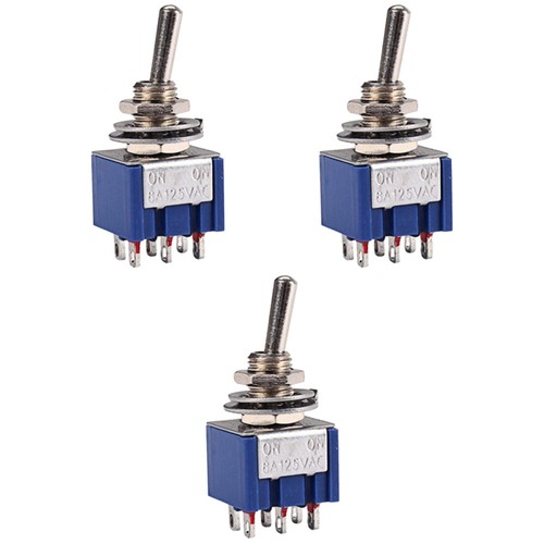 3 PCS AC Latching Switch ON-ON SPDT Toggle for Guitar Pickup Selector ...