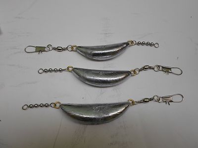 5 OZ SPIN BANANA CRESCENT MOOCHING SINKER #1 snap SWIVEL #2 bead chain ...