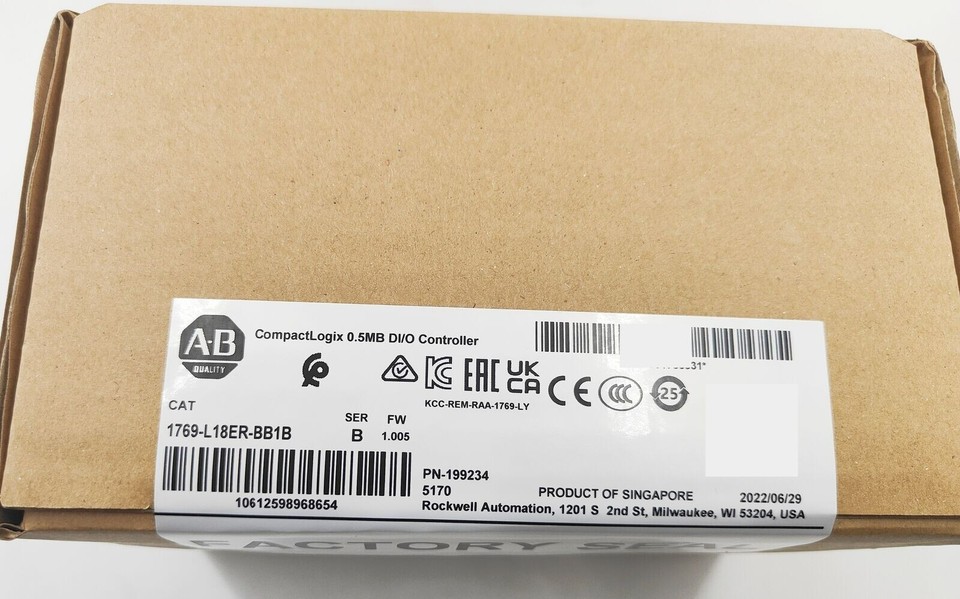 Allen-Bradley 1769-L18ER-BB1B CompactLogix 0.5MB DI/O Controller ...