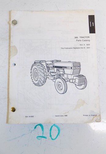 CASE IH 385 Tractor Parts Catalog 8-3332 6/88 | eBay