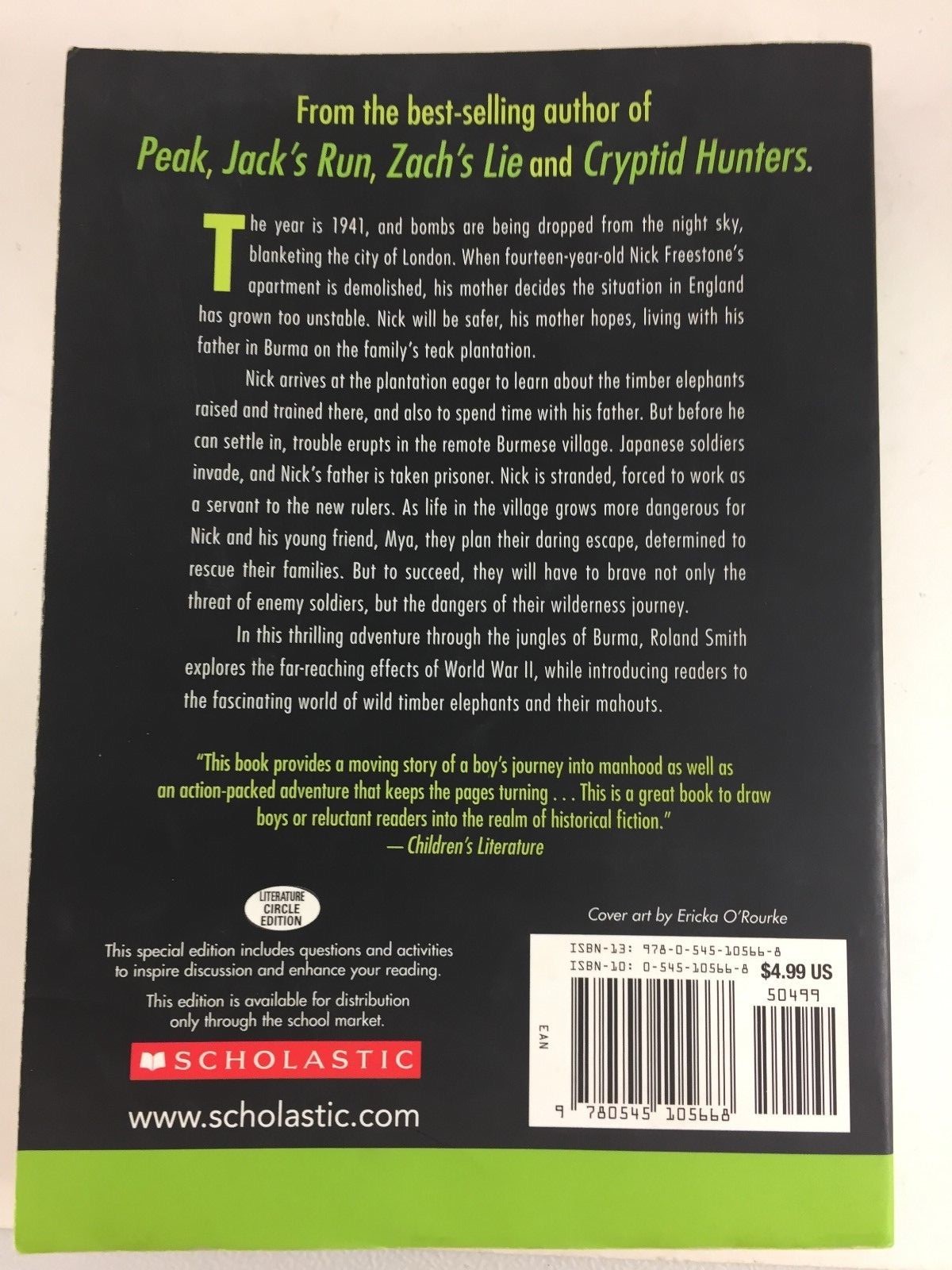 ELEPHANT RUN BY ROLAND SMITH PAPERBACK BOOK SCHOLASTIC | eBay