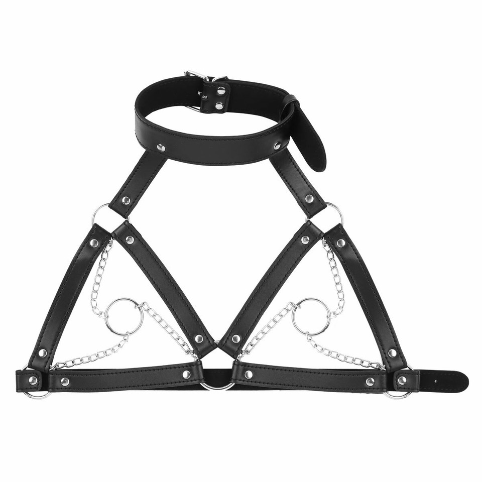 Women Adjustable Leather Harness Bra Body Chest Cage Belt Strap ...