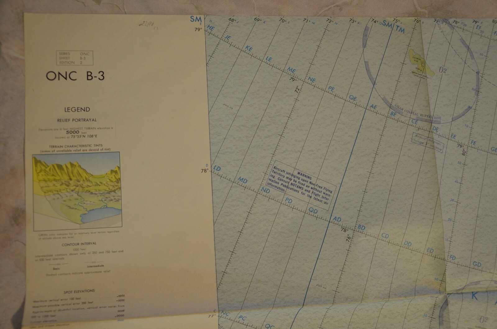 OPERATIONAL NAVIGATION CHART ONC B-3. U.S.S.R. TAYMYR. MAPPA AEREI ...