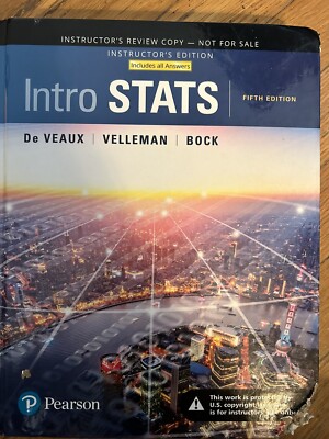 Answer Key: Intro Stats 5th Ed. By De Veaux 9780134210223 | eBay