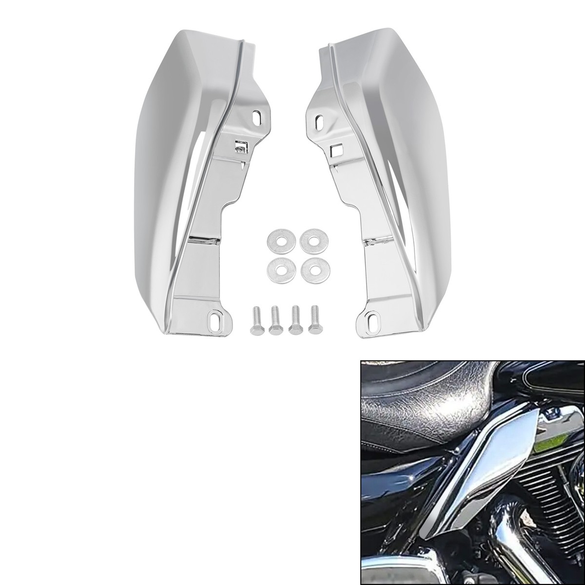 Harley Chrome Deflectors 🌬🏍 Feel The Difference With Every Ride!